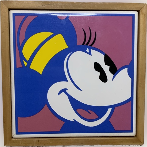Disney | Accents | Minnie Mouse Ceramic Tile Framed Wall Hanging ...